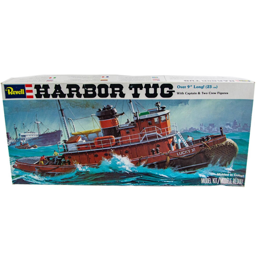 1979 Revell 5001 Harbor Tug Boat 9 Long Color Molded Plastic Model Boat ...