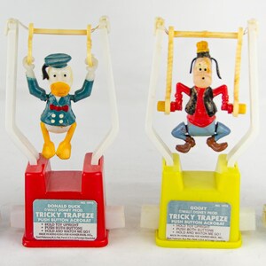 1970s Walt Disney Mickey Mouse Donald Duck & Goofy Tricky Trapeze Toy ...