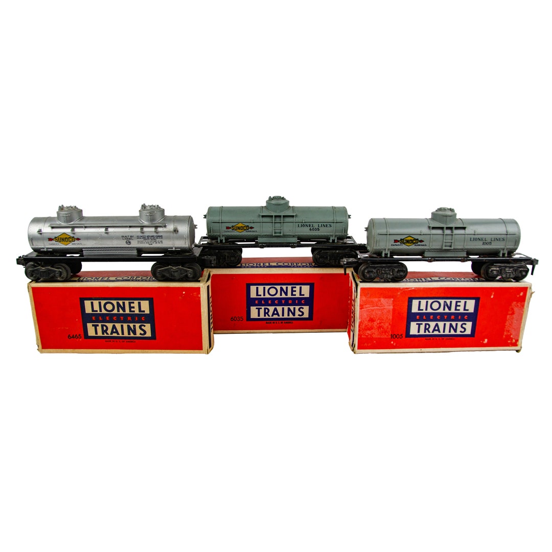 Lionel Sunoco Dome Tank Car 1:48 O Scale Model Train Freight Car 3P Lot ...