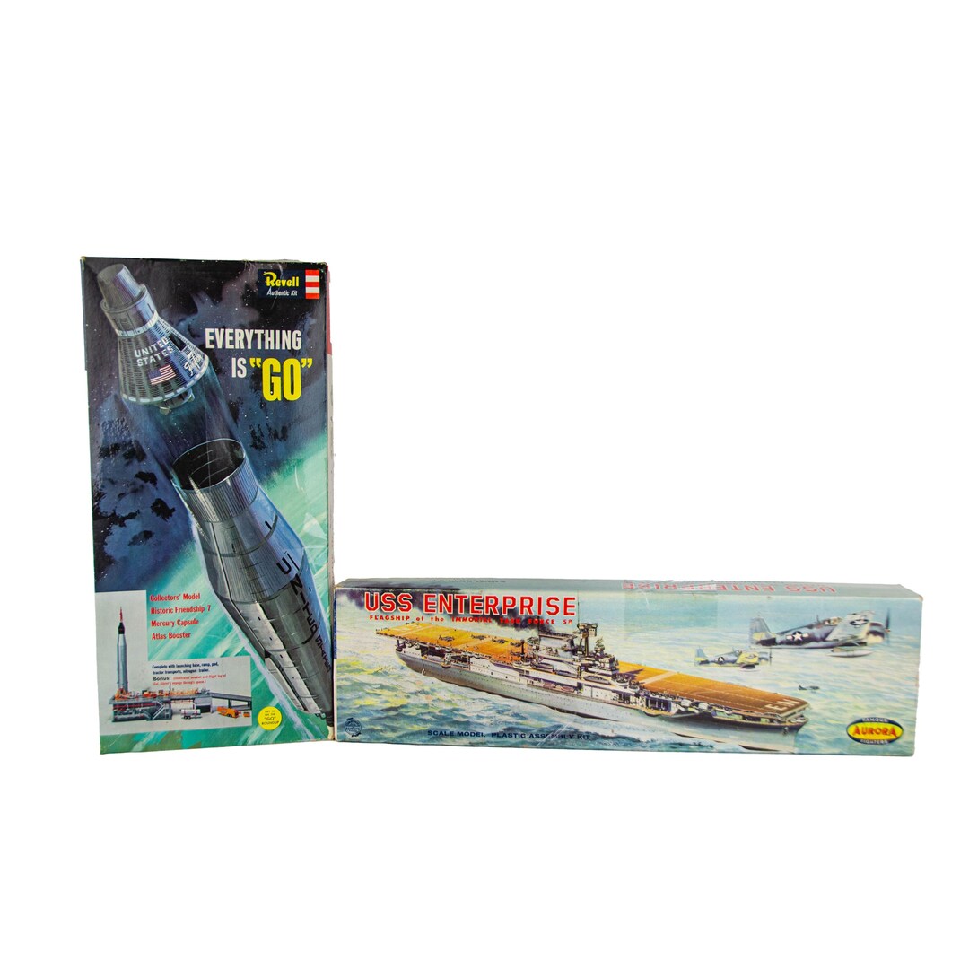 Aurora USS Enterprise Model Ship + Revell Mercury Capsule Model ...