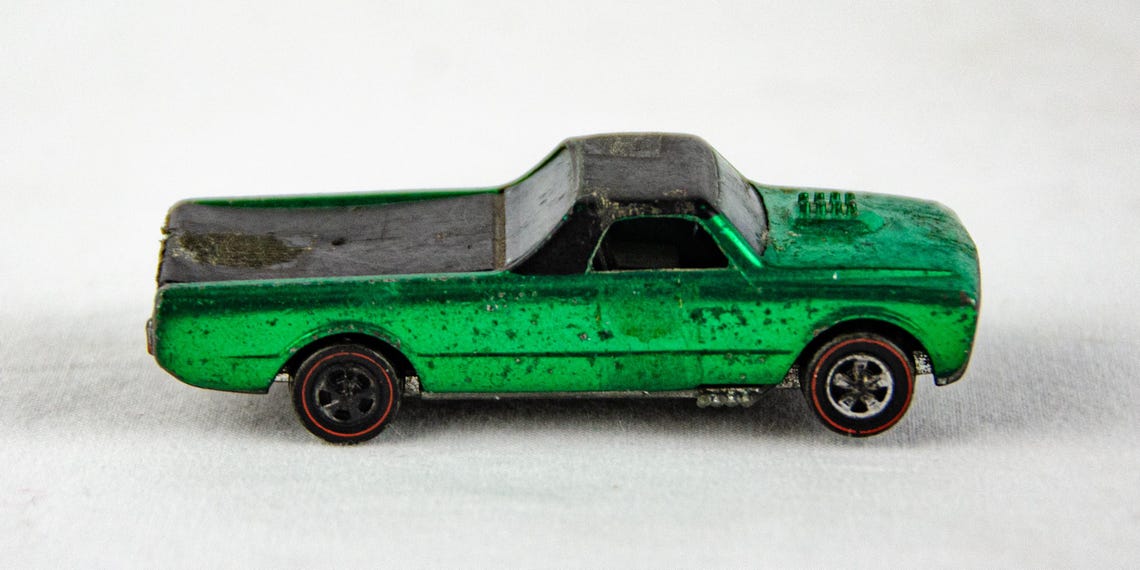 1968 Hot Wheels Mattel Redline Custom Fleetside Green 1:64 Scale ...