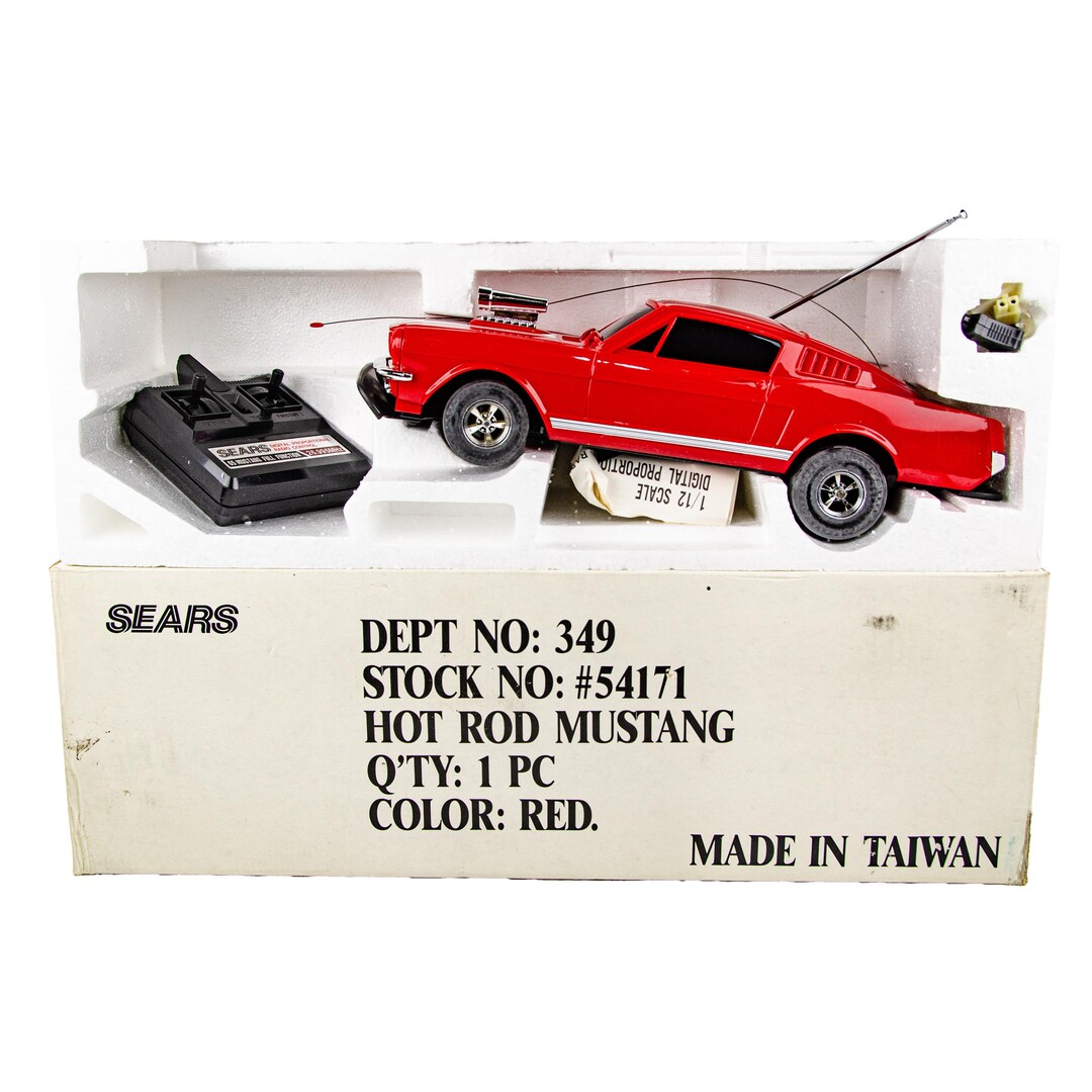 Vintage Sears JRL Toys 1965 Ford Mustang 1/12 Scale RC Hot Rod Car Red ...