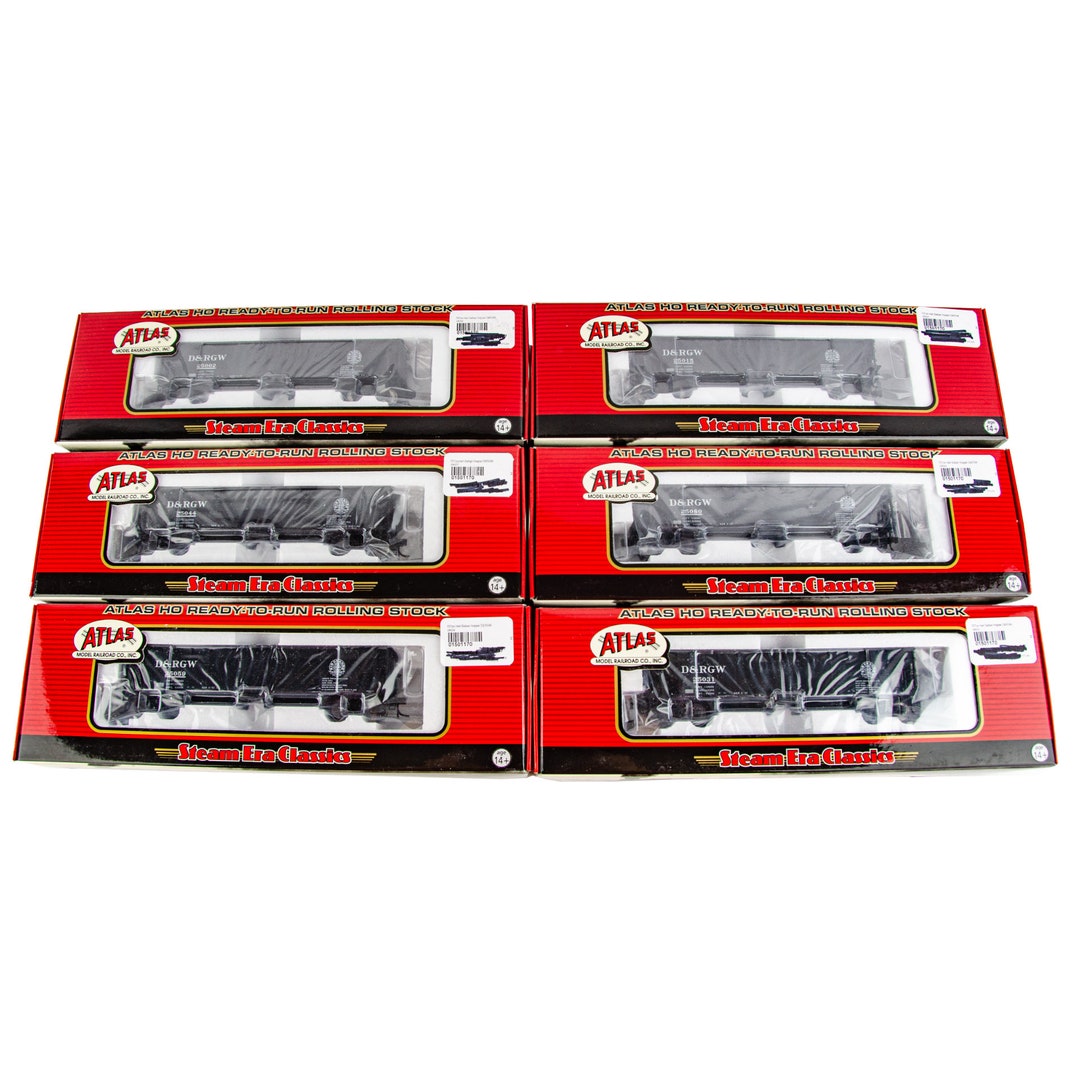 Atlas Steam Era Hopper Car 1:87 HO Scale Diecast Model Train 6 Piece ...