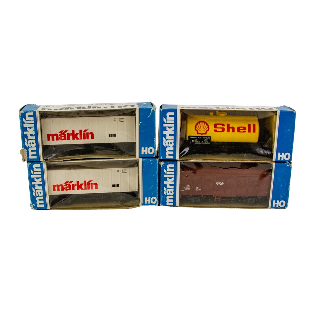 Marklin Shell Tank Container Box Car 1:87 HO Scale Model Train Car 4P ...