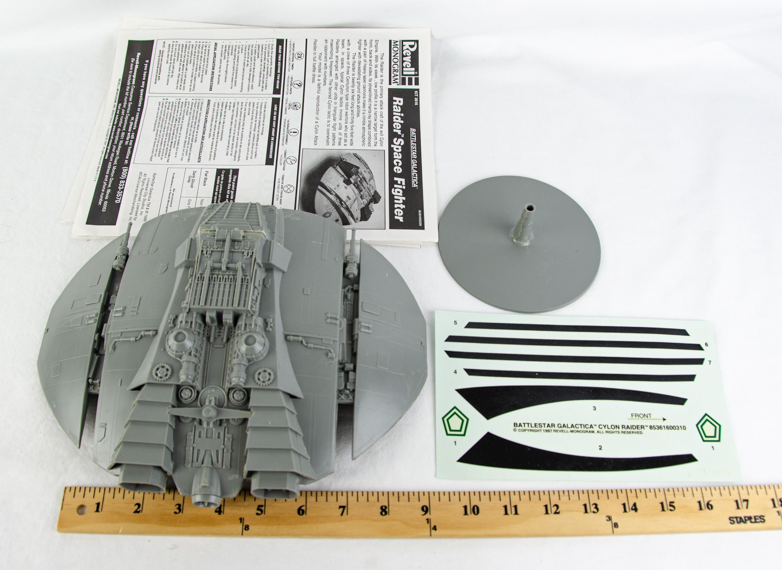 Rare Revell Battlestar Galactica Cylon Raider 85-3616 Plastic Model Kit ...