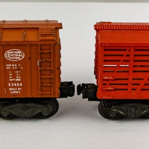 Lionel NYC Operating Box & Cattle Car 1:48 O Scale Train Freight Car 2P ...