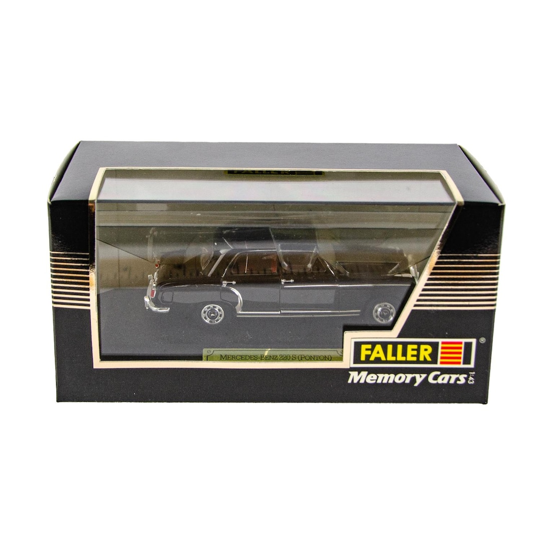 Faller Memory Cars Mercedes Benz 220 S Ponton Black 1:43 Scale Diecast ...