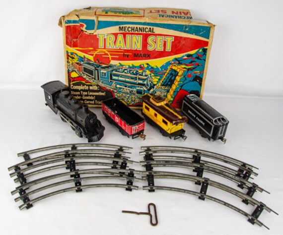Vintage 1970 Marx Mechanical Train Set 528 in Box with Key & | Etsy