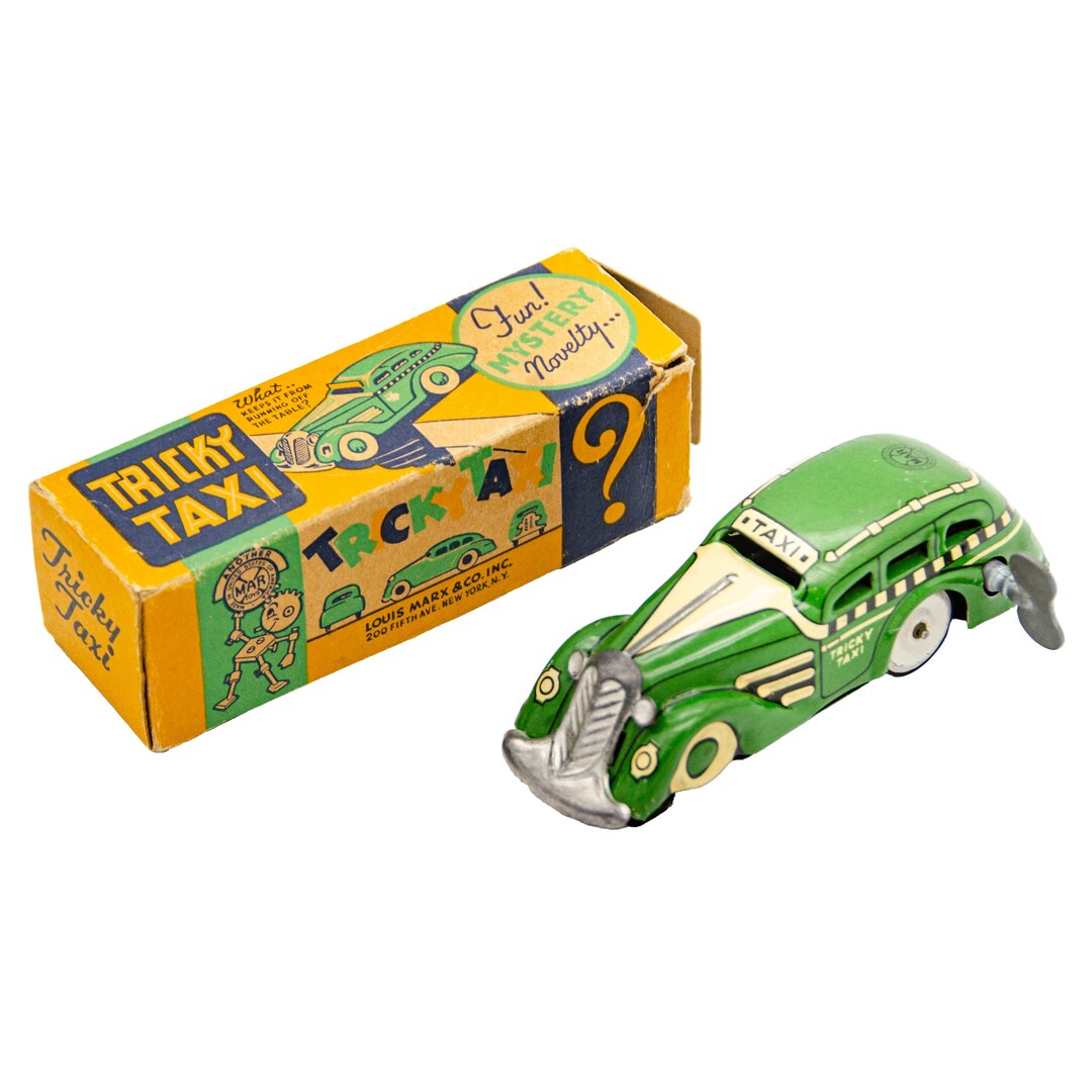 Vintage 1930s Marx Toys Wind up Car Tricky Taxi Yellow W/ Key ...