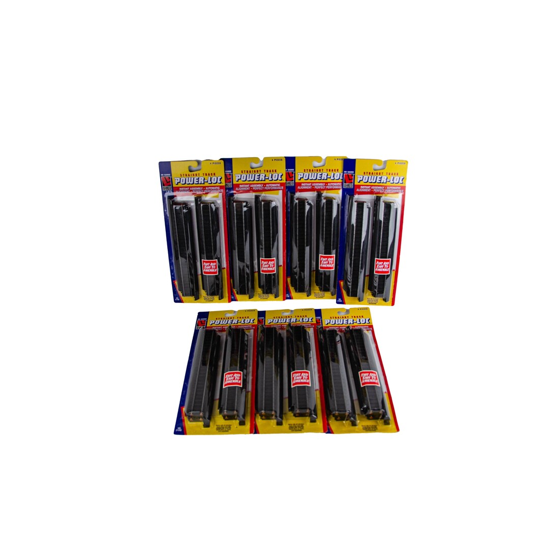 Life-like Trains 1-87 HO Scale Power-loc Set of 7 Model Train Straight ...