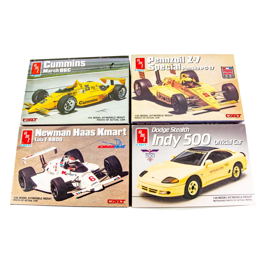 AMT 1/25 Model Indy Formula 1 Car Kit Lot Cummins Kmart Pennzoil & Pace ...