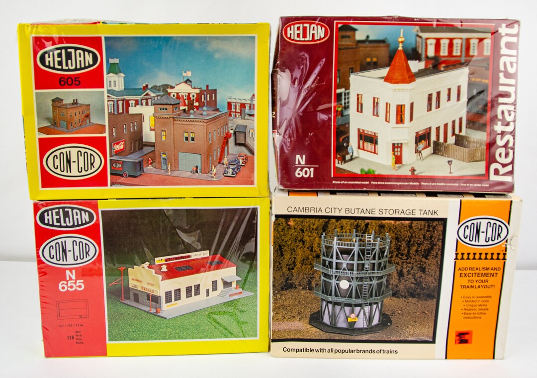 Heljan Con-cor Print Shop Fire Station Restaurant Tank 1:160 N Train ...