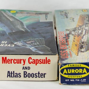 Aurora USS Enterprise Model Ship + Revell Mercury Capsule Model ...