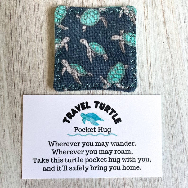 Travel Turtle Pocket Hug With Poem Card, Thoughtful Traveler Gift ...