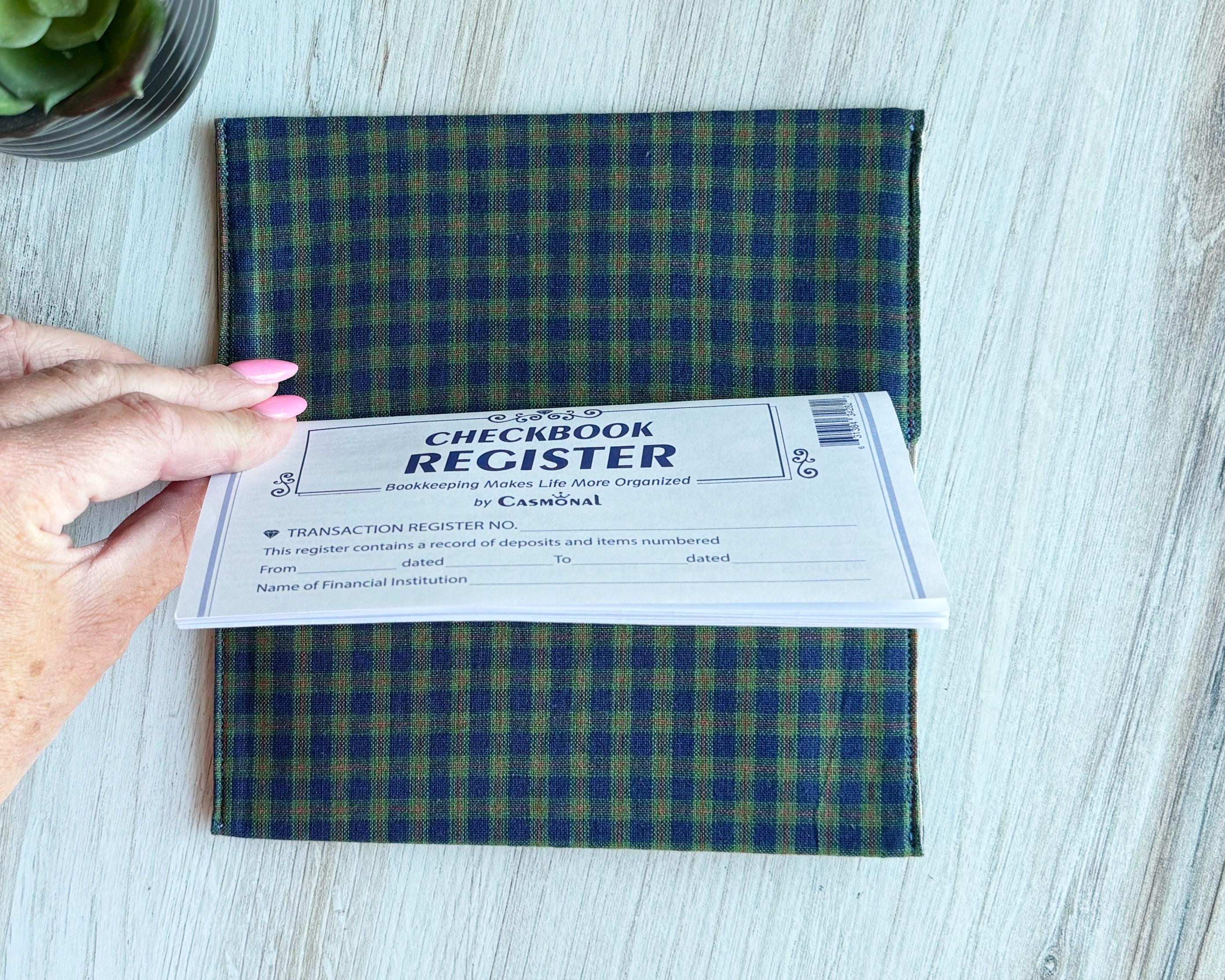 Handmade Plaid Checkbook Covers for Men, Check Register and Duplicate ...