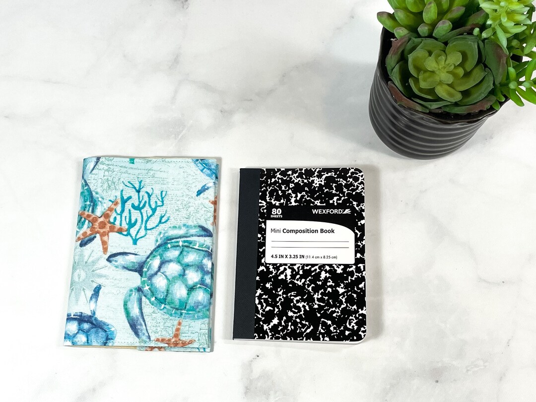 Turtle Notebook Cover, Turtle Lover Gift, Mini Composition Notebook ...