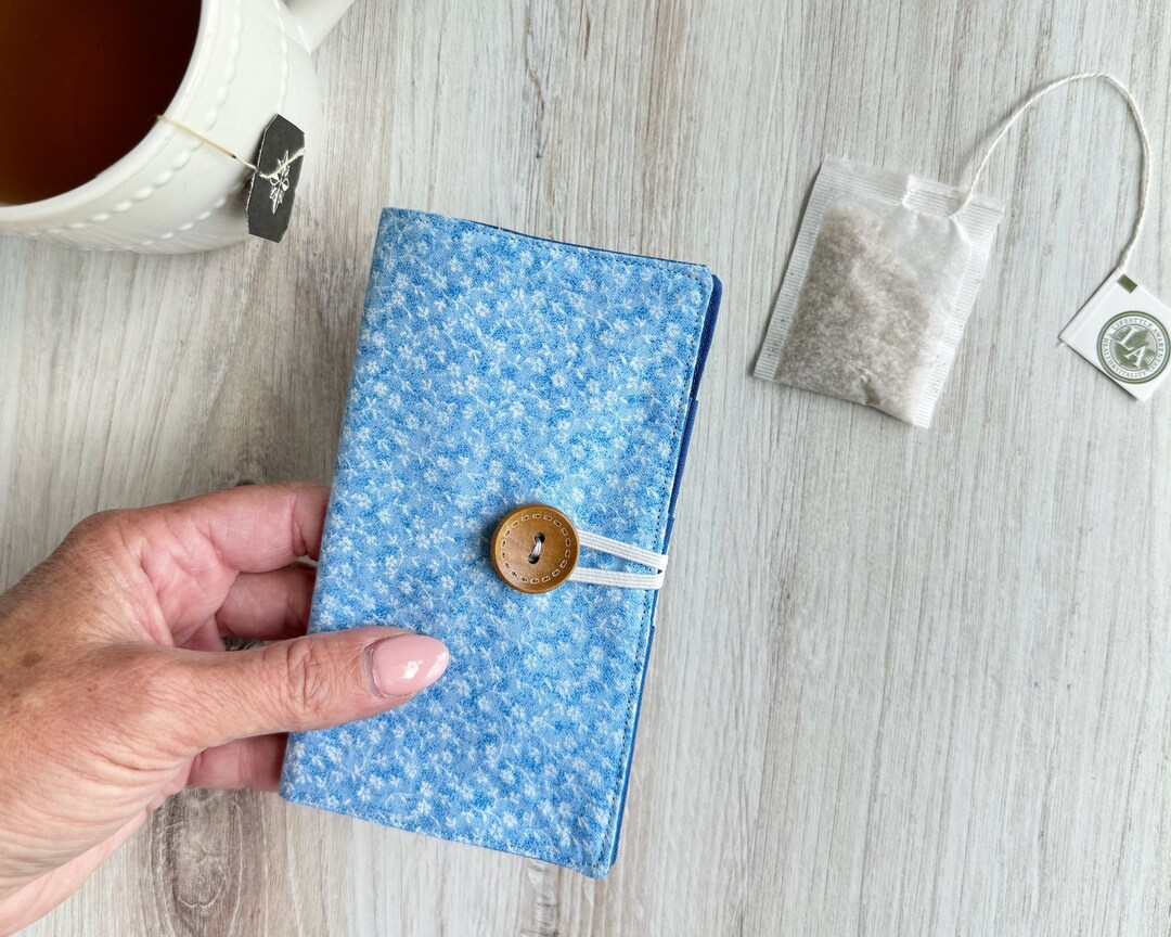 Blue Tea Bag Holder Gift for Grandma, Floral Tea Wallet Organizer for ...