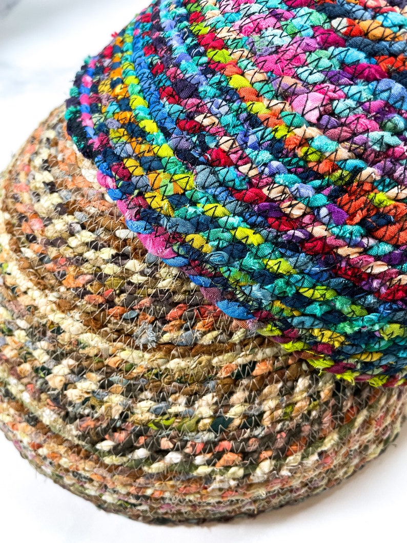 Rope Bowl Fabric Basket Cottagecore Bowl Upcycled Basket - Etsy