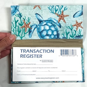 Checkbook Cover for Woman, Turtle Themed Gift, Check Book Cover for ...