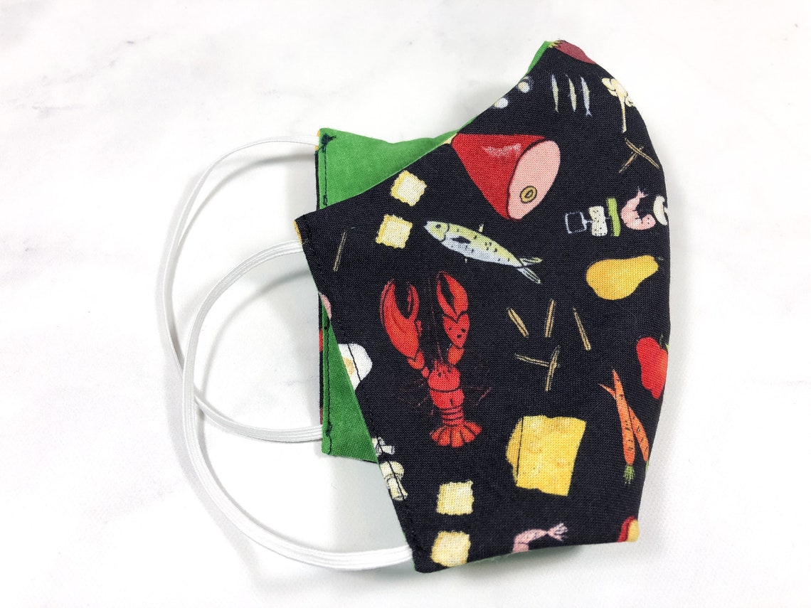 Food Themed Face Mask with Soft Elastic Chef Mask Foodie | Etsy