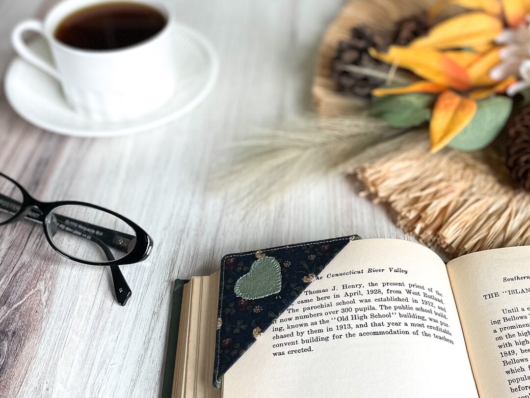 Country Bookmark, Corner Page Marker, Heart Bookmark, Corner Bookmark ...