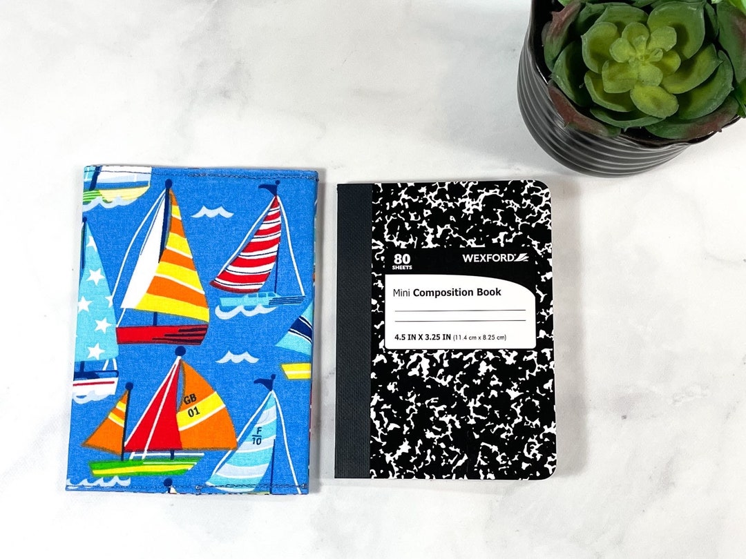 Mini Composition Notebook Cover With Boating Theme, Lakehouse Gift for ...