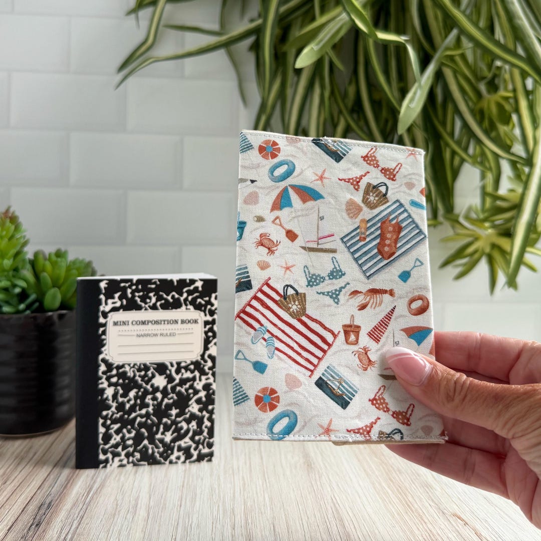 Mini Composition Notebook Cover With Beach Theme, Little Journal Note ...