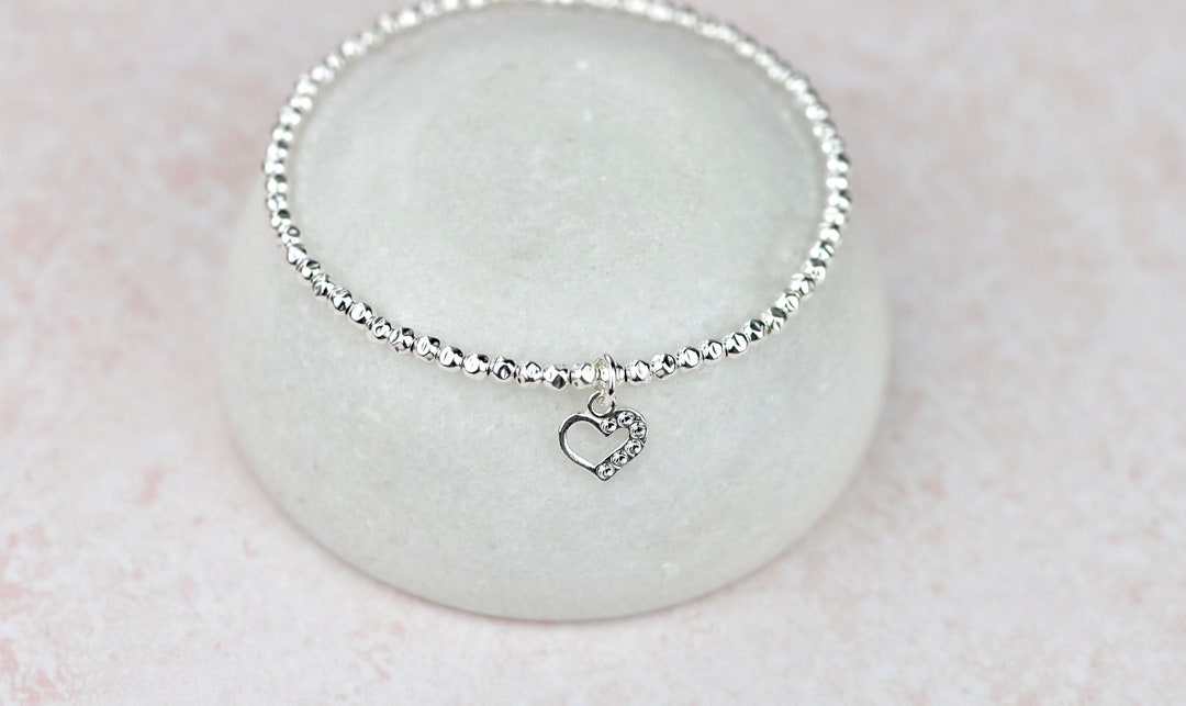 Sterling Silver Swarovski Crystal Heart Bracelet - Elegant Crush Style ...