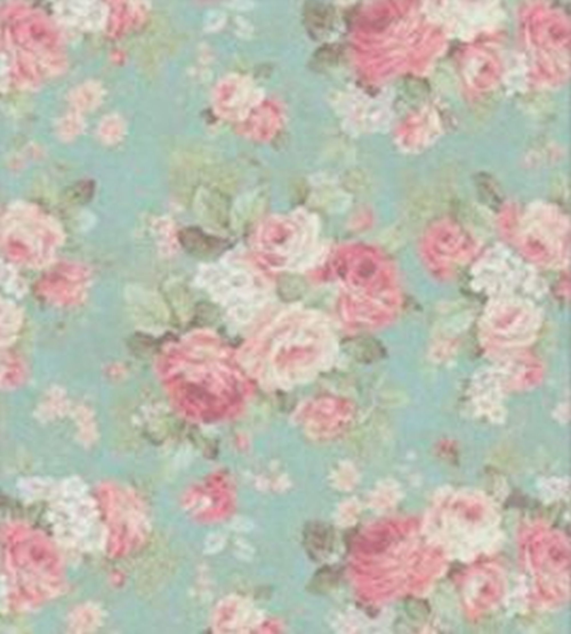 Dollhouse 1:12 Scale Wallpaper Roses on Teal | Etsy