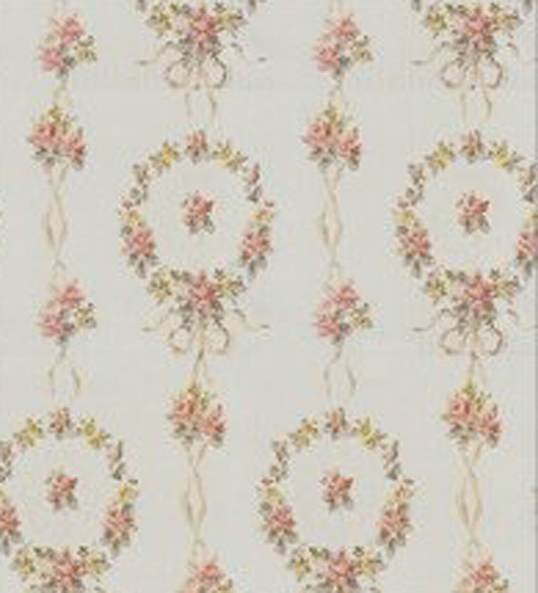 Dollhouse 1:12 Scale Wallpaper Rose Wreaths With Ribbon - Etsy