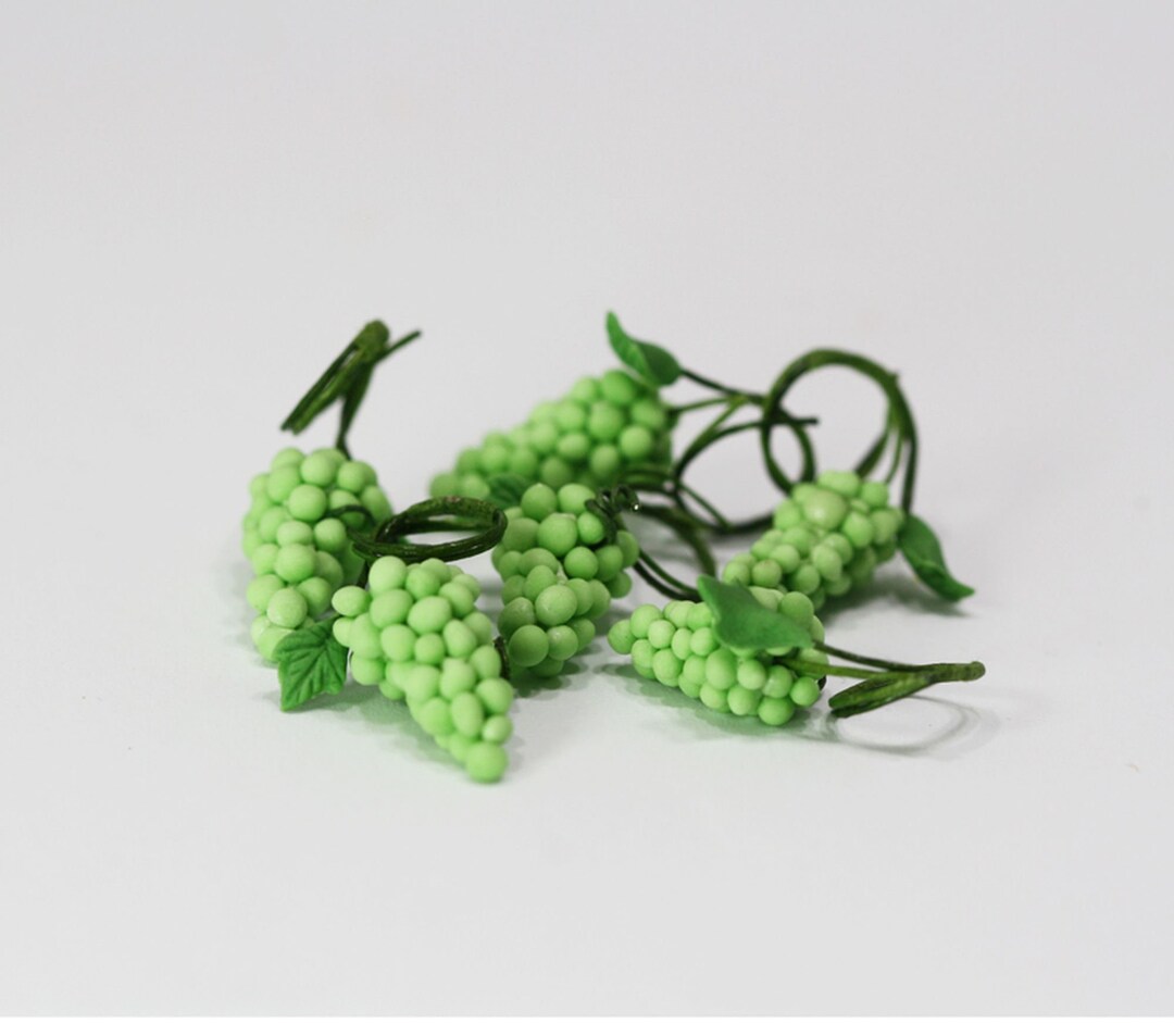 Dollhouse Miniature Six Bunches Of Green Grapes - Etsy
