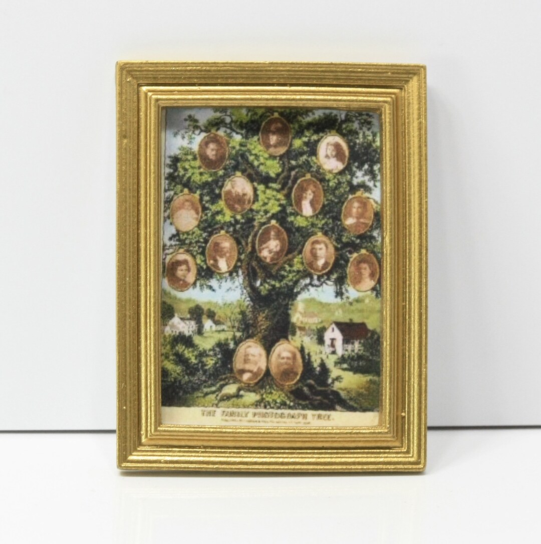 Dollhouse Miniature Art - Victorian Look Family Tree in a Gold Frame - Etsy