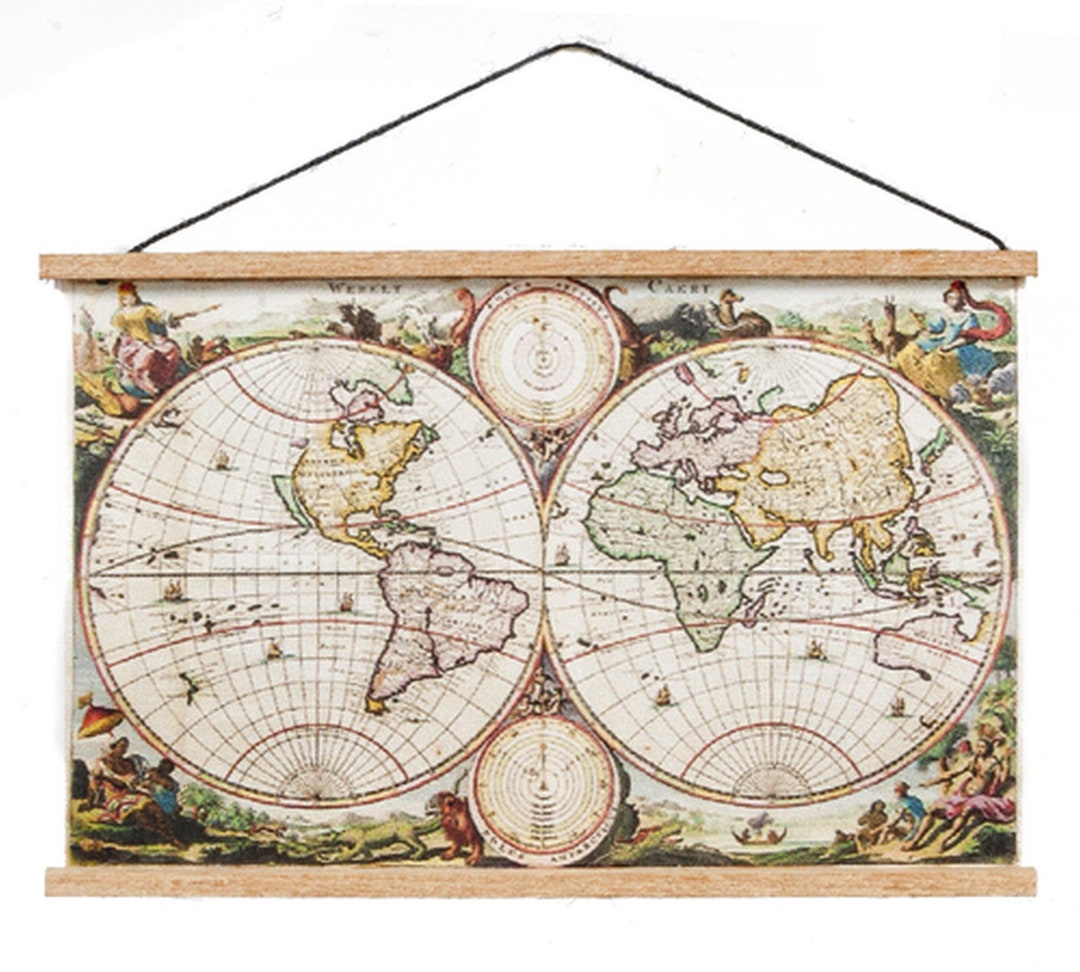 Dollhouse Miniature Ancient Map Banner by Town Square Miniatures - Etsy
