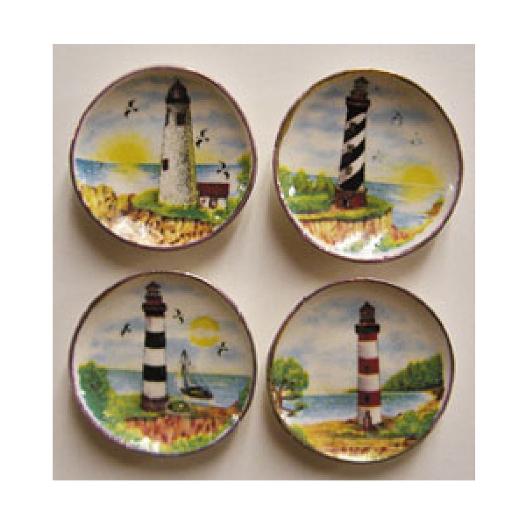 Dollhouse Miniature Set of 4 Lighthouse Plates by Barb - Etsy