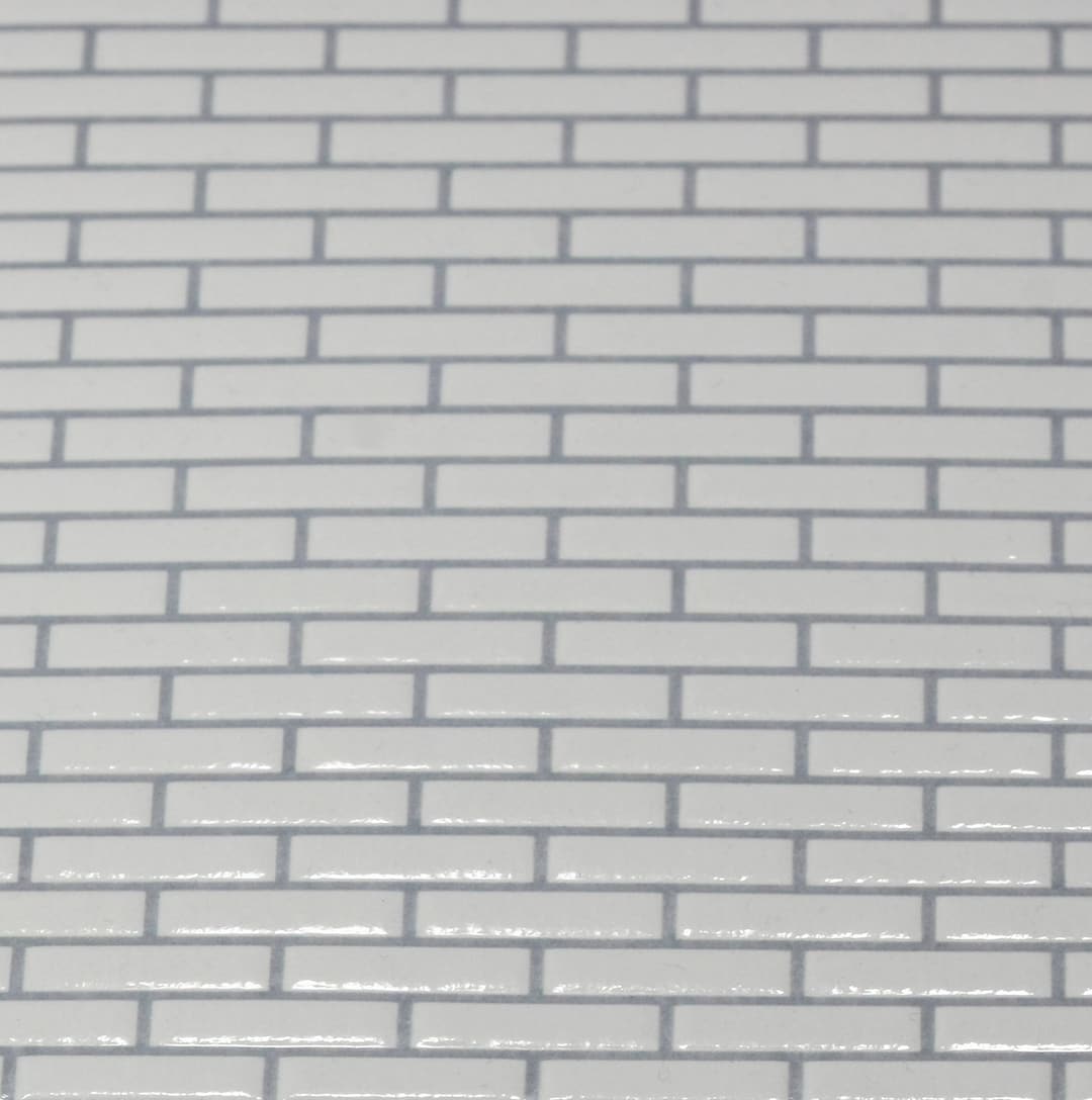 Dollhouse Wallpaper or Flooring - Sheet of Embossed Subway Tile by ...