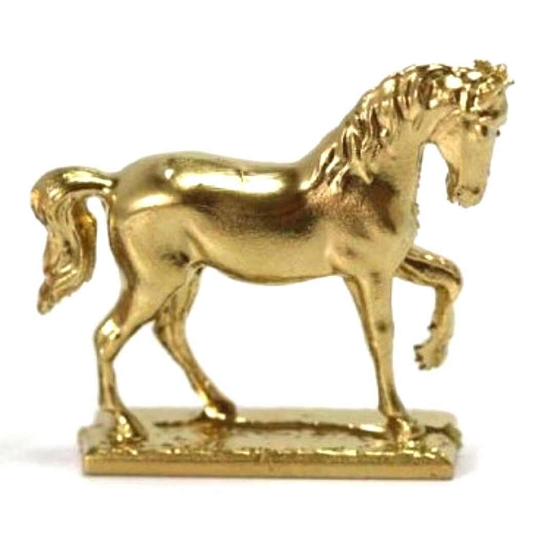 Dollhouse Miniature Gold Horse Statue - Etsy