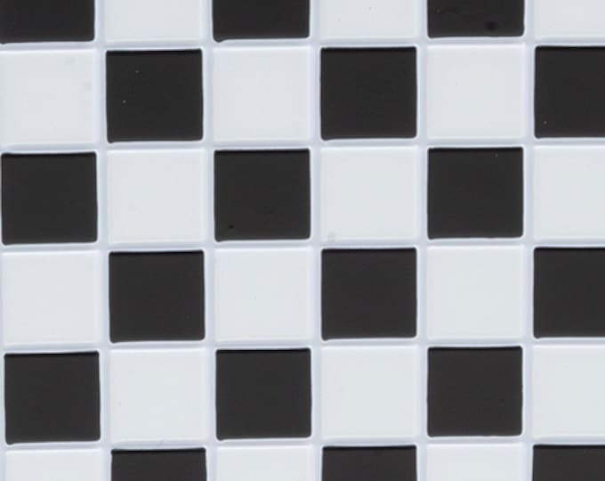 Dollhouse Miniature Black and White Tile Flooring - Etsy