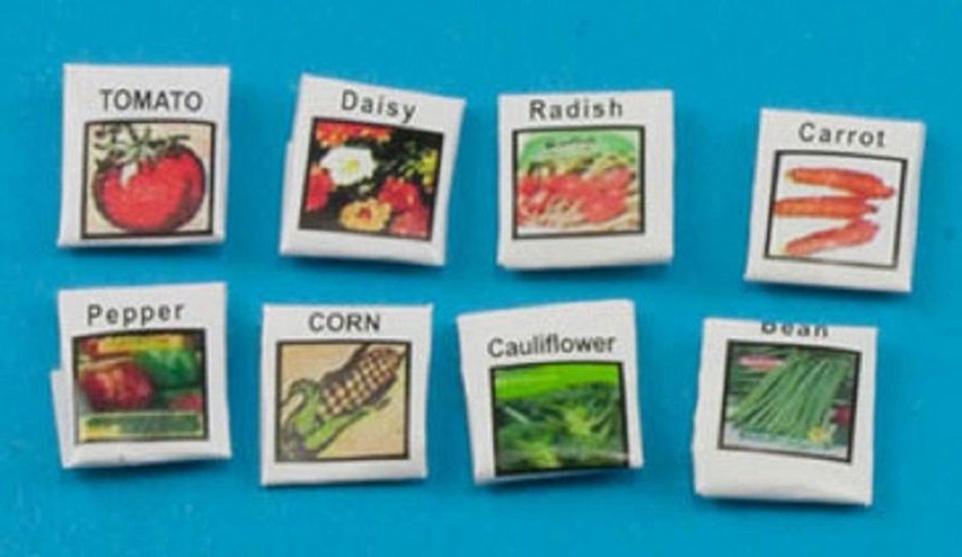 Miniature Set of 8 Flower and Vegetable Seeds - Etsy