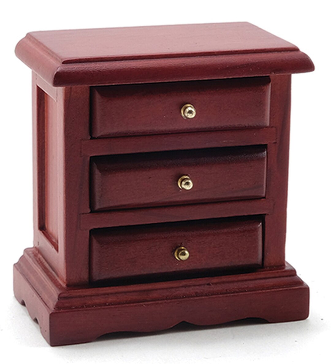 Dollhouse Miniature Mahogany Wood Nightstand With Working Drawers by ...