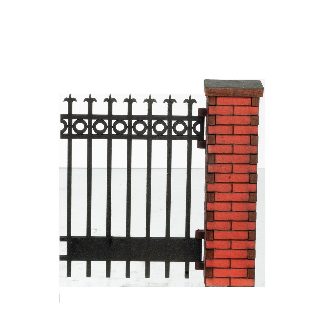 Dollhouse Miniature Single Gate With Brick Column - Etsy