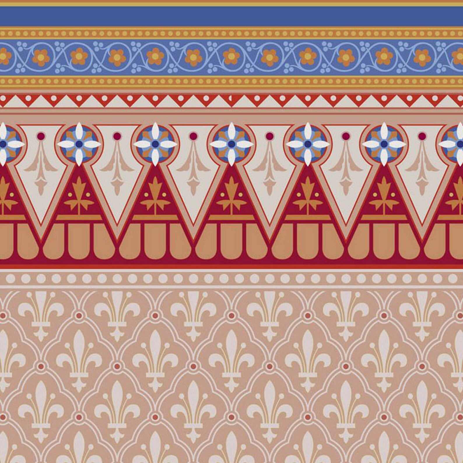 Dollhouse Wallpaper Gothic Revival Frieze and Wall by Bradbury and ...