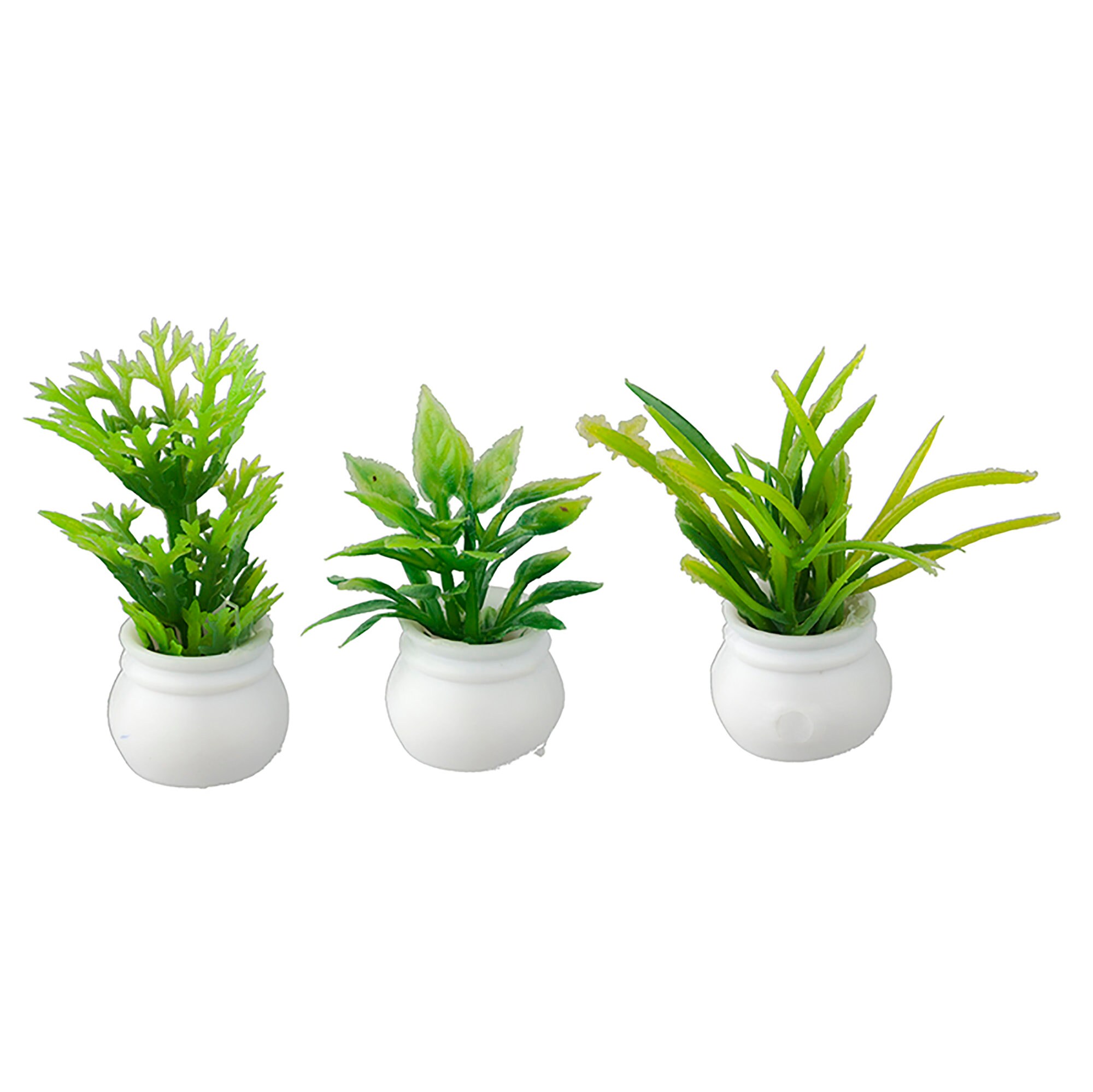Dollhouse Miniature Set of 3 Green Plants in White Pots - Etsy