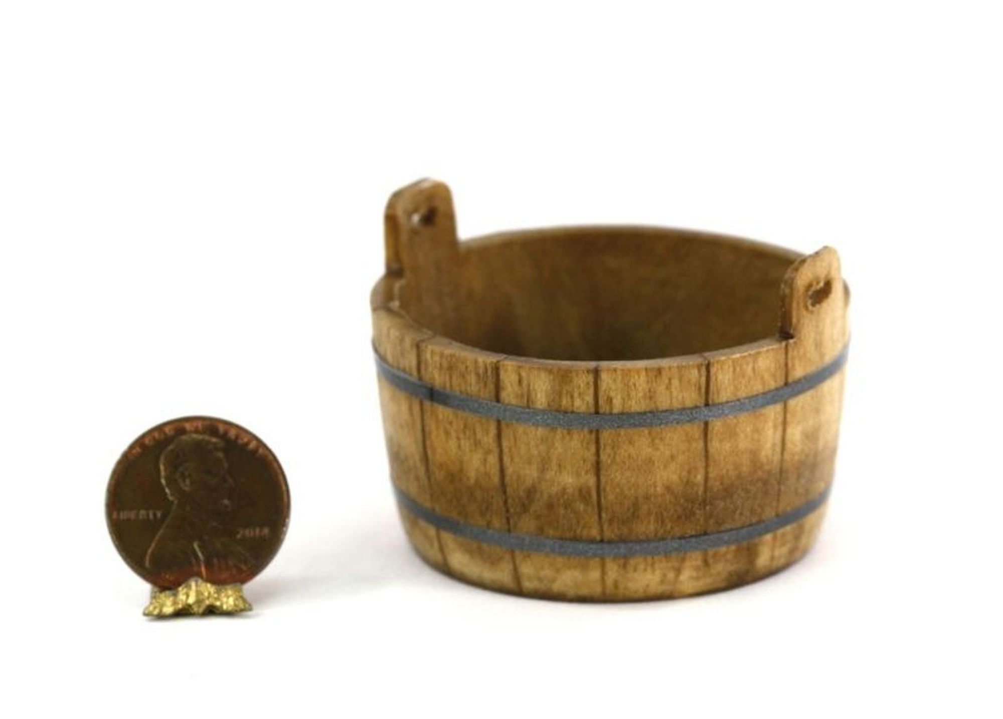 Dollhouse Miniature 1:12 Scale Wood Wash Tub by Sir Thomas - Etsy