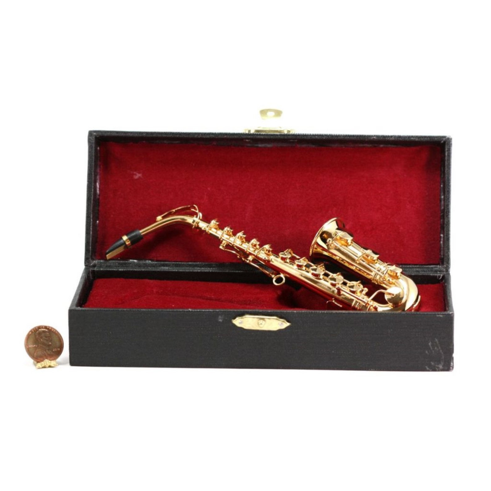 Dollhouse Miniature Seven Inch Saxophone With Case by Vemars Products ...