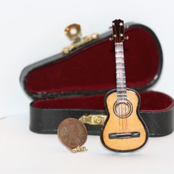 Miniature Guitar With Case - Etsy