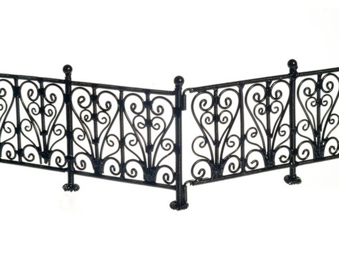 Dollhouse Miniature 6 Piece Wrought Iron Look Fence in Black - Etsy