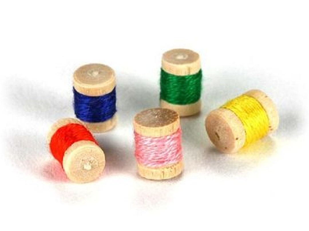 Miniature Sewing Set of 5 Spools of Thread - Etsy