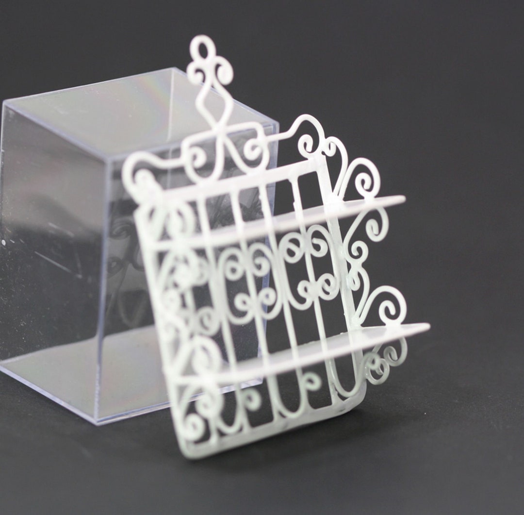 Dollhouse Miniature Elegant White Wire Wall Shelf With Hooks - Etsy