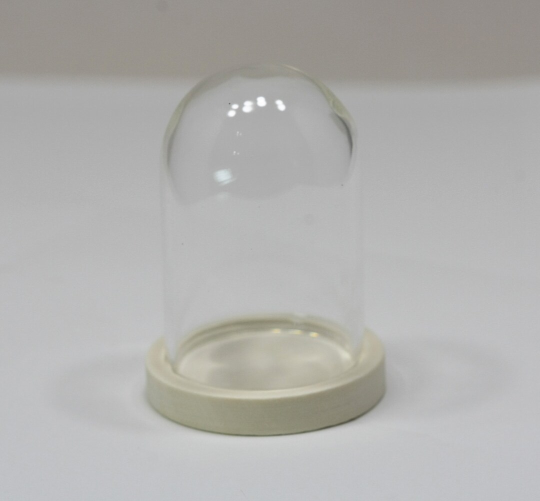 Dollhouse Miniature Glass Dome With White Wood Base - Etsy