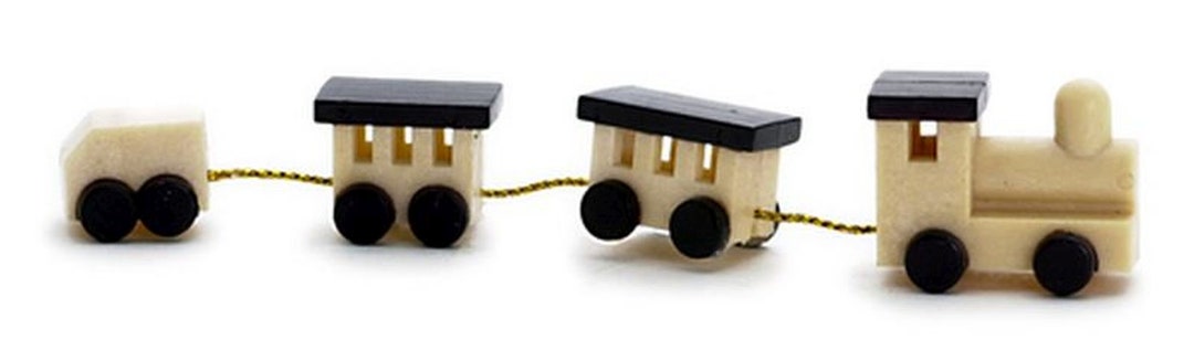 Dollhouse Miniature Train Set in Natural & Black - Etsy